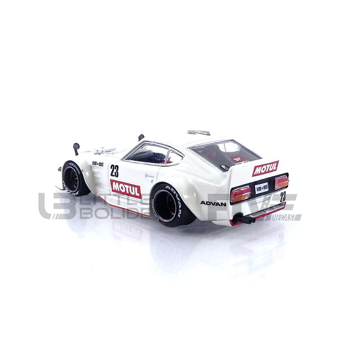 True Scale Miniatures Model Car Compatible with Nissan Fairlady Z Datsun MOTUL V3 White Limited Edition 1/64 Diecast Model Car Kaido House KHMG064