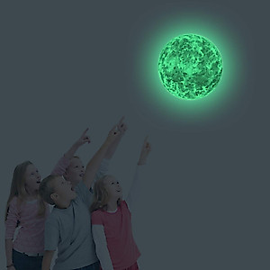 Glow in The Dark Stars and Planet Wall Stickers for Kids Bedroom Living Room 79pcs,9 Planets of Bright Solar System with 70pcs Stars