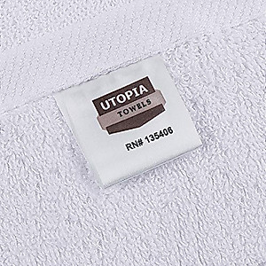 Utopia Towels [6 Pack Premium Hand Towels Set, (16 x 28 inches) 100% Ring Spun Cotton, Ultra Soft and Highly Absorbent 600GSM Towels for Bathroom, Gym, Shower, Hotel, and Spa (White)