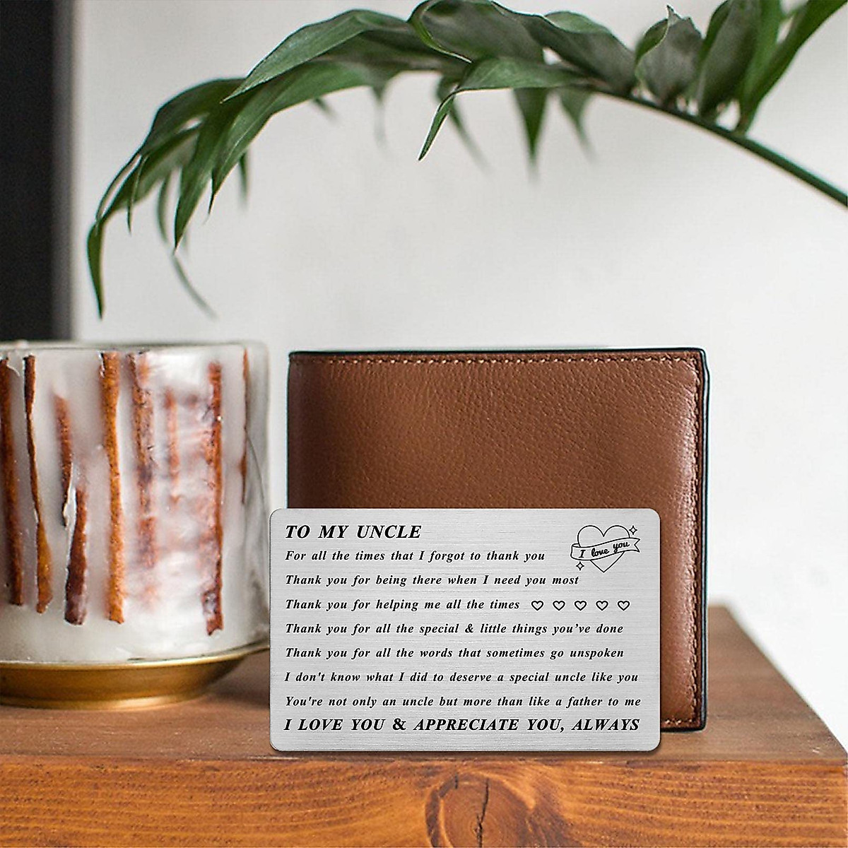 Jzxwan Uncle Father's Day Card for Men, Best Uncle Gifts, Personalized Uncle Birthday Card from Niece Nephew, Thank You Uncle Presents, Best Uncle Gift Ideas