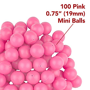 Fairly Odd Novelties 3/4" Mini Ping Pong/Table Tennis/Beer Pong Round Balls (100 Pack), 19mm, Pink