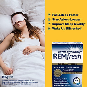 REMfresh Extra Strength 5mg Melatonin Sleep Aid Supplement (36 Caplet) | Sleep Supports Immune Function | #1 Doctor Recommended | Pharmaceutical-Grade, Ultrapure Melatonin
