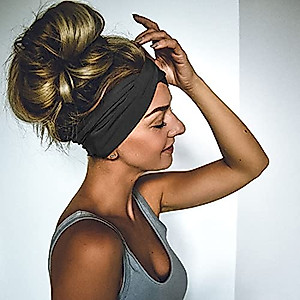 Huachi Women Headbands Non Slip Wide Bow Turban Headwraps Criss Cross Yoga Beauty Hair Accessories, 6 Pack