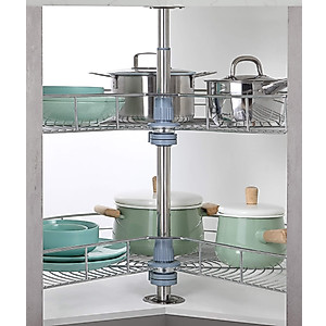 Dowell 28" Kidney Chrome 2-Shelf Lazy Susans Kitchen Base Cabinet Corner Organizer