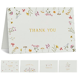 Beautiful Thank You Cards Set of 20 With Envelopes and Stickers - Elegant Blank Cards For Personalized Notes - Perfect Bulk Stationary Set For All Occasions incl. Weddings, Business & Baby Showers