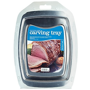 MasterClass Spiked Carving Tray, Stainless Steel, Silver, 38 x 26.5cm