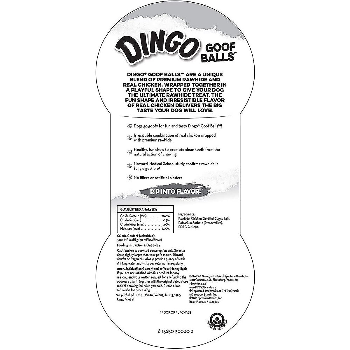 Dingo Goofballs Chicken And Raw Hide Chew, 4-Count