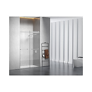 Elegant Kitchen and Bath SD202-4876BNK Frameless Shower Door 48 x 76 Brushed Nickel