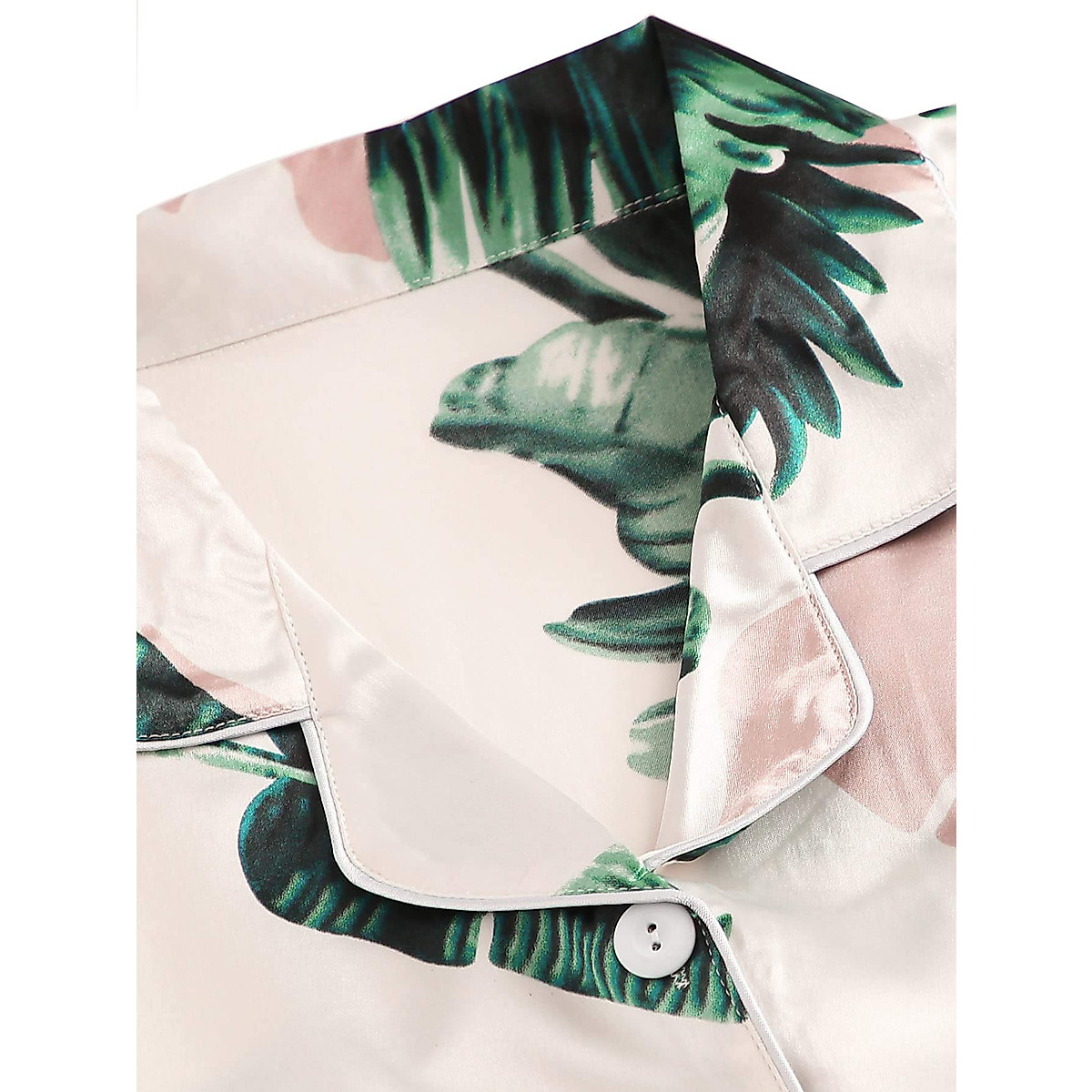 Floerns Women's Notch Collar Print Sleepwear Two Piece Pajama Set A Multi Print M