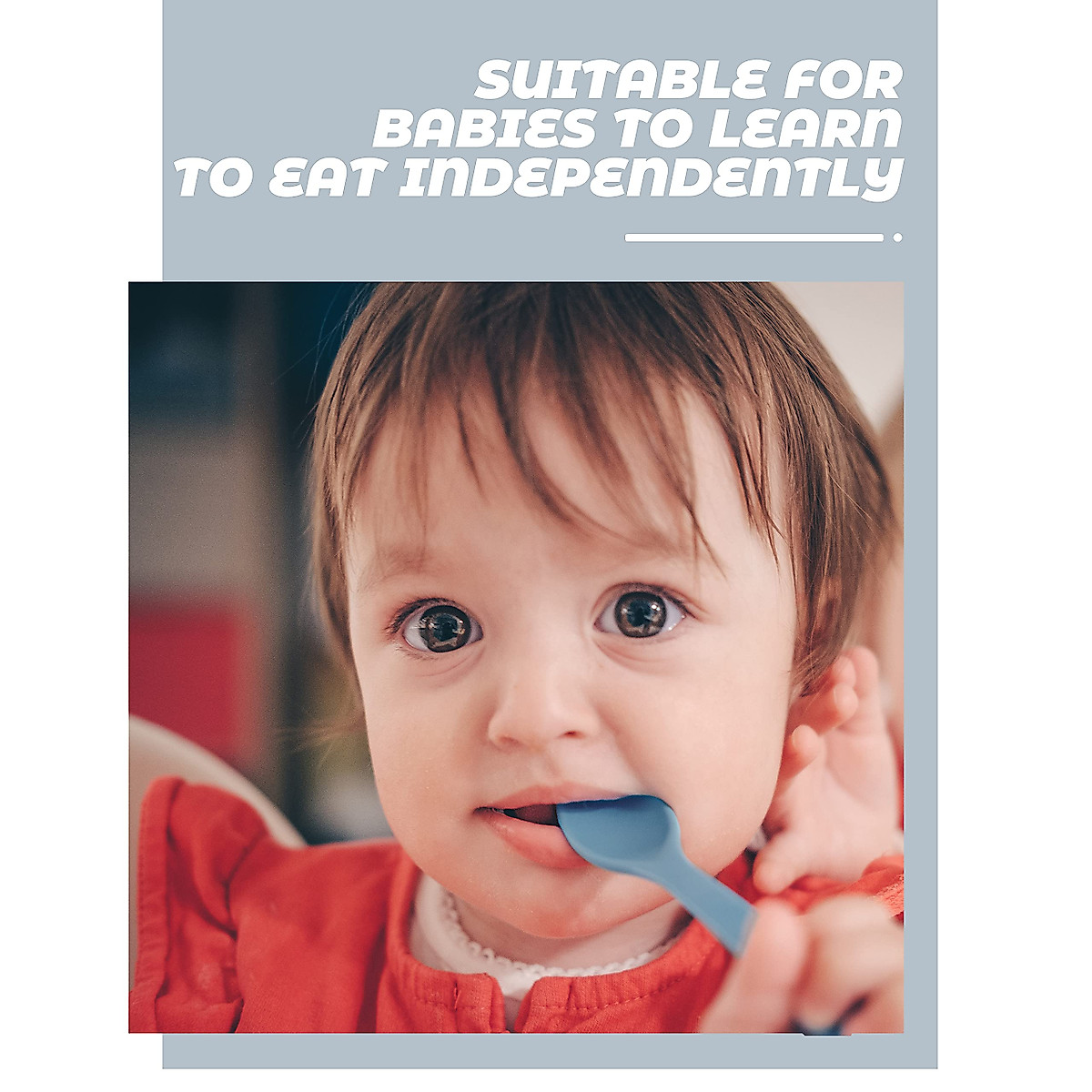 10 Pcs Silicone Baby Spoons and Baby Forks, Chewable Baby Utensils for Self-Feeding, Silicone Baby Utensils, Kids Utensils for Over 6 Months Babies Spoon toddler utensil