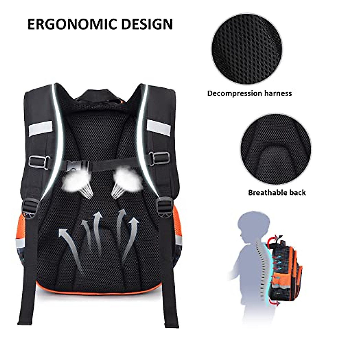 Robhomily Boys Backpacks for Elementary Kindergarten Backpack for Boy Kids School Backpack for Boys Lightweight Dinosaur