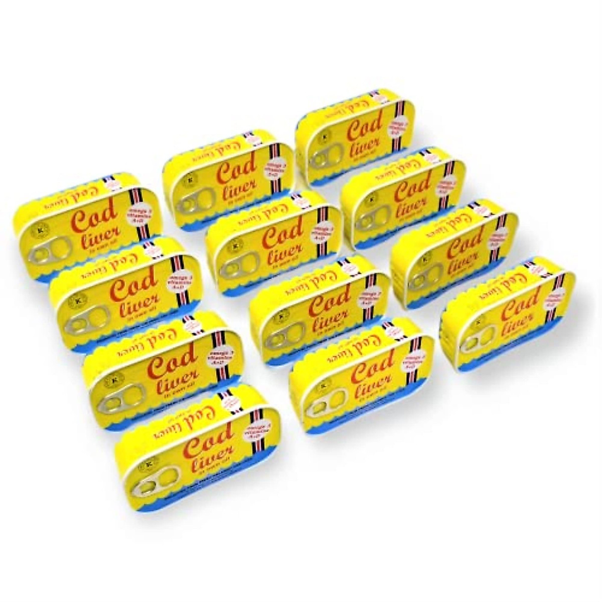 Threeline Icelandic Natural Cod Liver in Own Oil 121g / 4.3 Oz (12)