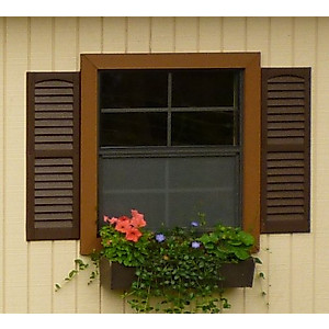 14" w x 21" t Brown Flush Aluminum shed Windows Tempered Glass Vertical Slider with Screen