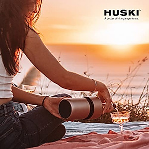 Huski Wine Chiller | Award Winning Iceless Design | Keeps Wine Cold up to 6 Hours | Wine Accessory | Next Generation Ice Bucket | Fits Some Champagne Bottles | Perfect Gift for Wine Lovers (Stainless)