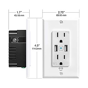 Geeni High Speed USB Charger Smart Outlet, White, 2 Outlets, 2 USB Ports – No Hub Required – Smart Outlet Works with Amazon Alexa, Google Home &, Requires 2.4 GHz Wi-Fi