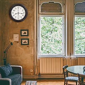 12 Inch Indoor Outdoor Clock Waterproof with Thermometer Retro Wall Clocks for Patio Pool Garden Home,Bronze