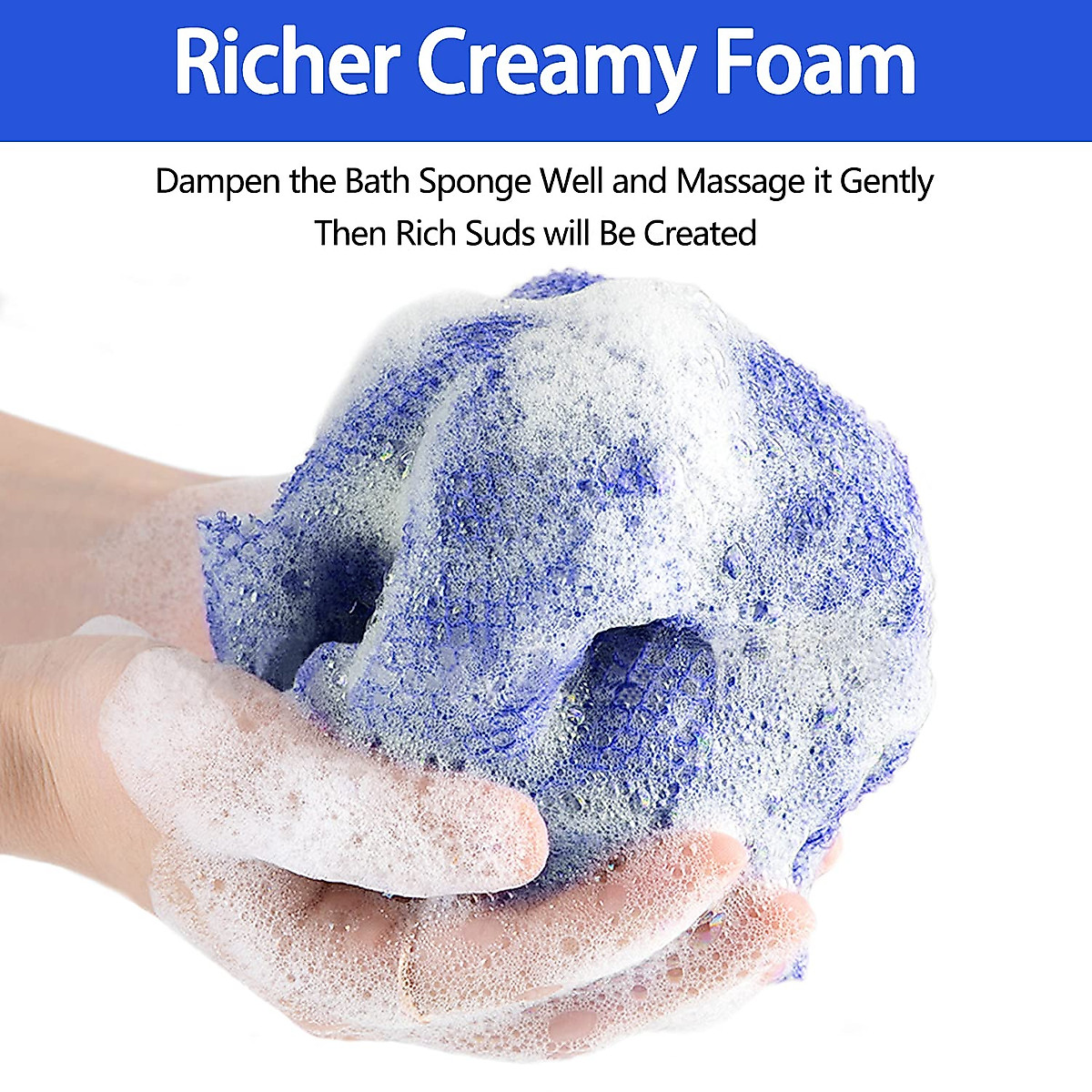 Exfoliating Washcloth Towel Body Scrubber Loofah African Net Bathing Sponge Back Scrubber for Shower Mesh Pouf Sponge Skin Smoother for Daily Use or Stocking Stuffer Bathroom Accessories 2pcs