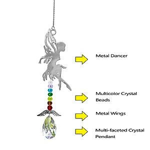 Healing Crystal Car Hanging Dancer Accessories Rearview Mirror Window Garden Decorations Wall Home Decor Ornaments