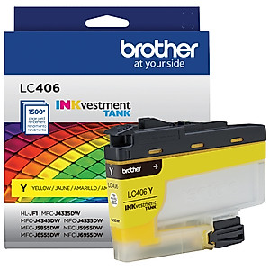 Brother Genuine LC406Y Standard Yield Yellow INKvestment Tank Ink Cartridge