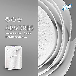 Scott® Essential High-Capacity Hard Roll Towels (02001), with Elevated Design and Absorbency Pockets™, for Purple Core Dispensers, White, Unperforated, (950'/Roll, 6 Rolls/Case, 5,700'/Case)
