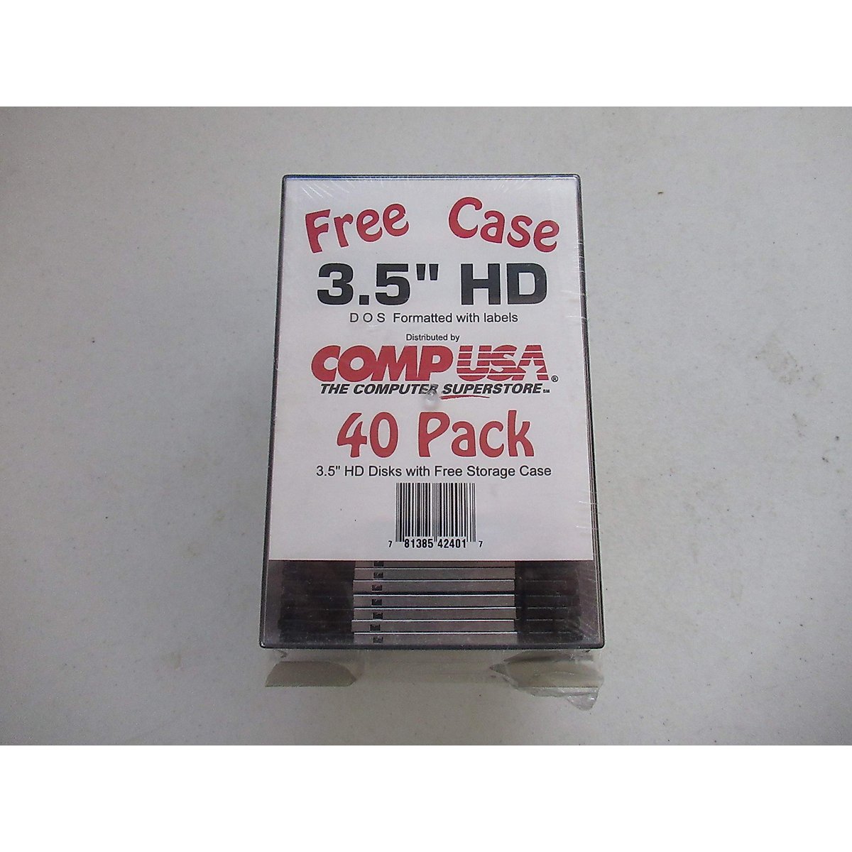 Comp USA 3.5 HD Disks with Free Storage Case 40 Pack DOS Formatted