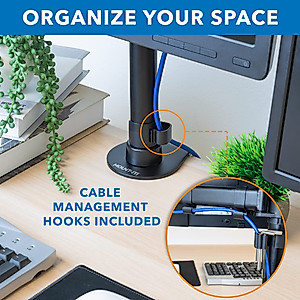 Mount-It! Triple Monitor Mount 3 Screen Desk Stand for LCD Computer Monitors for 19 20 22 23 24 27 Inch Monitors VESA 75 and 100 Compatible Full Motion, 54 lbs Capacity (MI-1753),Black