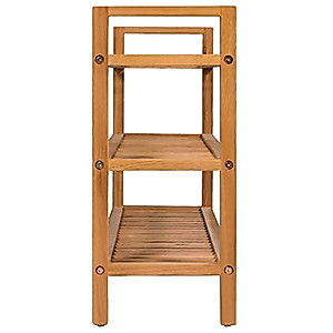 vidaXL Shoe Rack with 3 Shelves Solid Oak Wood 39.4"x10.6"x23.4"