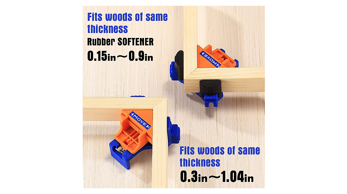 Corner Clamps for Woodworking - 90° Set of 4