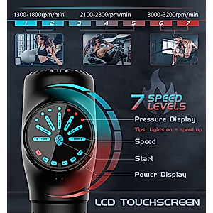 Massage Gun - Percussion Muscle Massage Gun for Athletes, Super Quiet Portable Electric Sport Massager, Handheld Deep Tissue Massager of Y8 Pro Max (Dark Black)