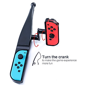 HEATFUN Fishing Rod for Nintendo Switch, Game Gun Controller Compatible with Switch Shooting Games Wolfenstein 2: The New Colossus