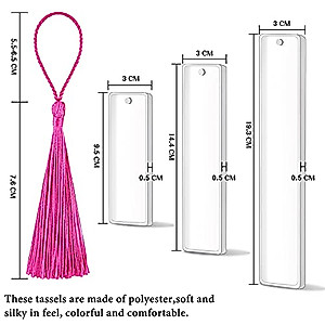FEQO 90 Pieces Bookmark Molds with Tassels Kit Including 80 Pieces Bookmark Tassels and 10 Pieces Rectangle Silicone Bookmark Mold for Epoxy Resin Casting