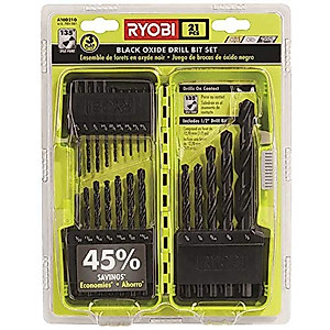 Ryobi A10D21D Black Oxide Drill Bit Set (21-Piece)