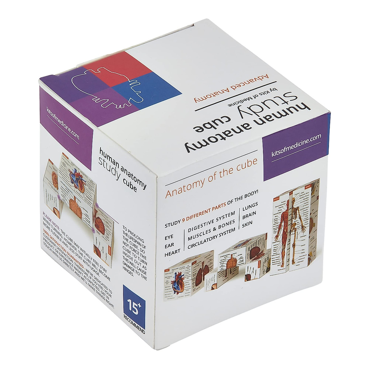 Human Anatomy Study Cube | Study 9 Parts of The Human Body | Perfect Anatomy Revision Guide | Addictive Anatomy Model Cube | Great Gift for Nurse, Dentist, Medical Students