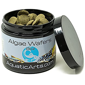 Aquatic Arts Algae Wafers (8 Ounce) Sinking Food for Live Aquarium Shrimp, Fish (Pleco/Tetra), Snails, and Bottom Feeders | High Protein Spirulina Blend Fish Food for Fish Tank Aquariums