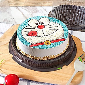 Fnoko 8 Inch Plastic Cake Container with Clear Dome Lid 7 Inch Round Cake Boards - Cake Holder with Lid is for Cake Supplies, 10 Pack of Each (8 inch)