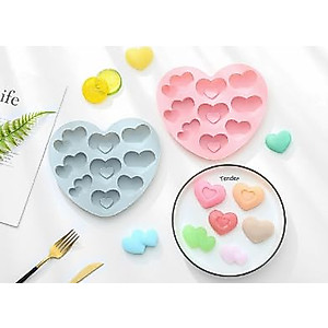 Silicone Square Cake Baking Pan Bakeware Brownie Pan+2 Silicone Heart Cake Pan, Mold a set of 3