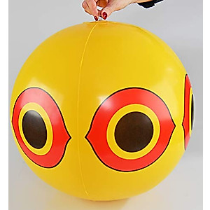 Home-X Scare Birds Away, Garden Protection from Animals, Scarecrows for Garden, Set of 3, Each 40" D x 20.5" H, Yellow