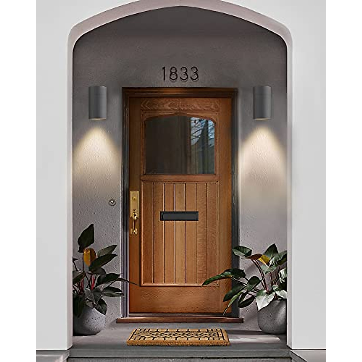 Ken & Ricky Outdoor Wall Light, Exterior Wall Sconce, Outside Wall Light Fixtures with Matte Black for Porch Garage Patio Doorway Entryway House -1 Pack