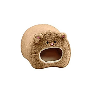 POPETPOP Winter Warm Dwarf Hamster Bed - Cute Small Pet House Warm Hanging Cage Cave Bed Small Animal Cage Accessories for Small Guinea Pig Rat Sugar Glider