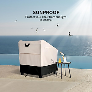 BOLTLINK Patio Furniture Covers Waterproof for Chairs, Heavy Duty Outdoor Lawn Chair Covers 2 Pack Fits up to 35W x 38D x 31H inches, White & Black