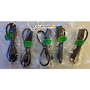 Pc Accessories - Connectors Pro 5-Pack 18" Universal Power Cord 1.5 ft, IEC320 C13 to NEMA 5-15P 18 Inches Cable, CSA UL RoHS