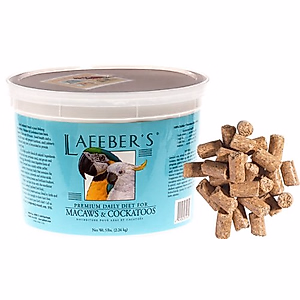 LAFEBER'S Premium Daily Diet Pellets Pet Bird Food, Made with Non-GMO and Human-Grade Ingredients, for Macaws and Cockatoos, 5 lb