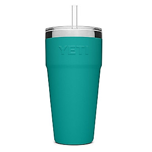 YETI Rambler 26 oz Straw Cup, Vacuum Insulated, Stainless Steel with Straw Lid, Aquifer Blue