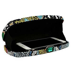 Gets Multicolor Snakeskin Purse for Women Box Evening Bag Green Snakeskin Clutch Handbag Party Wedding (Green)