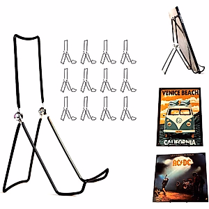 Made in USA 12-Pack Sturdy & Durable Adjustable Metal Easels to Display Books, Frames, Comics, Plates & More - Unique on The Market