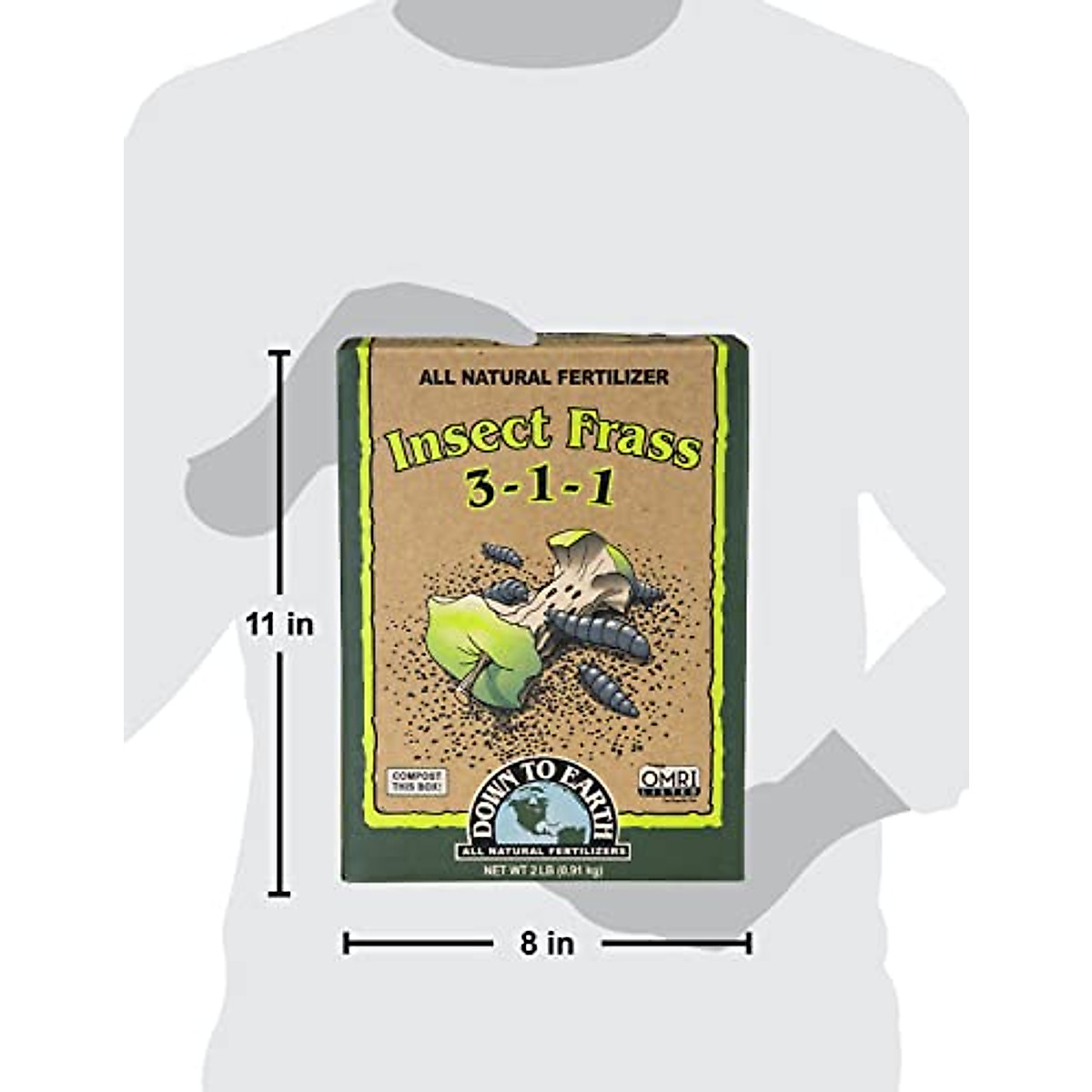 Down to Earth Organic Insect Frass Fertilizer Mix 3-1-1, 2lb