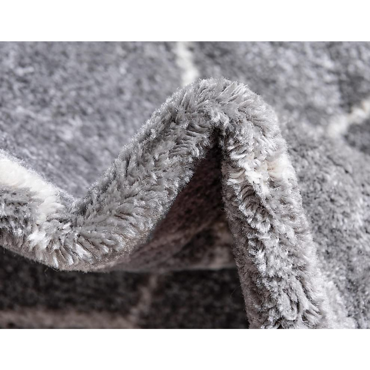 Unique Loom Trellis Frieze Collection Area Rug - Geometric (4' Square, Light Gray/ Ivory)