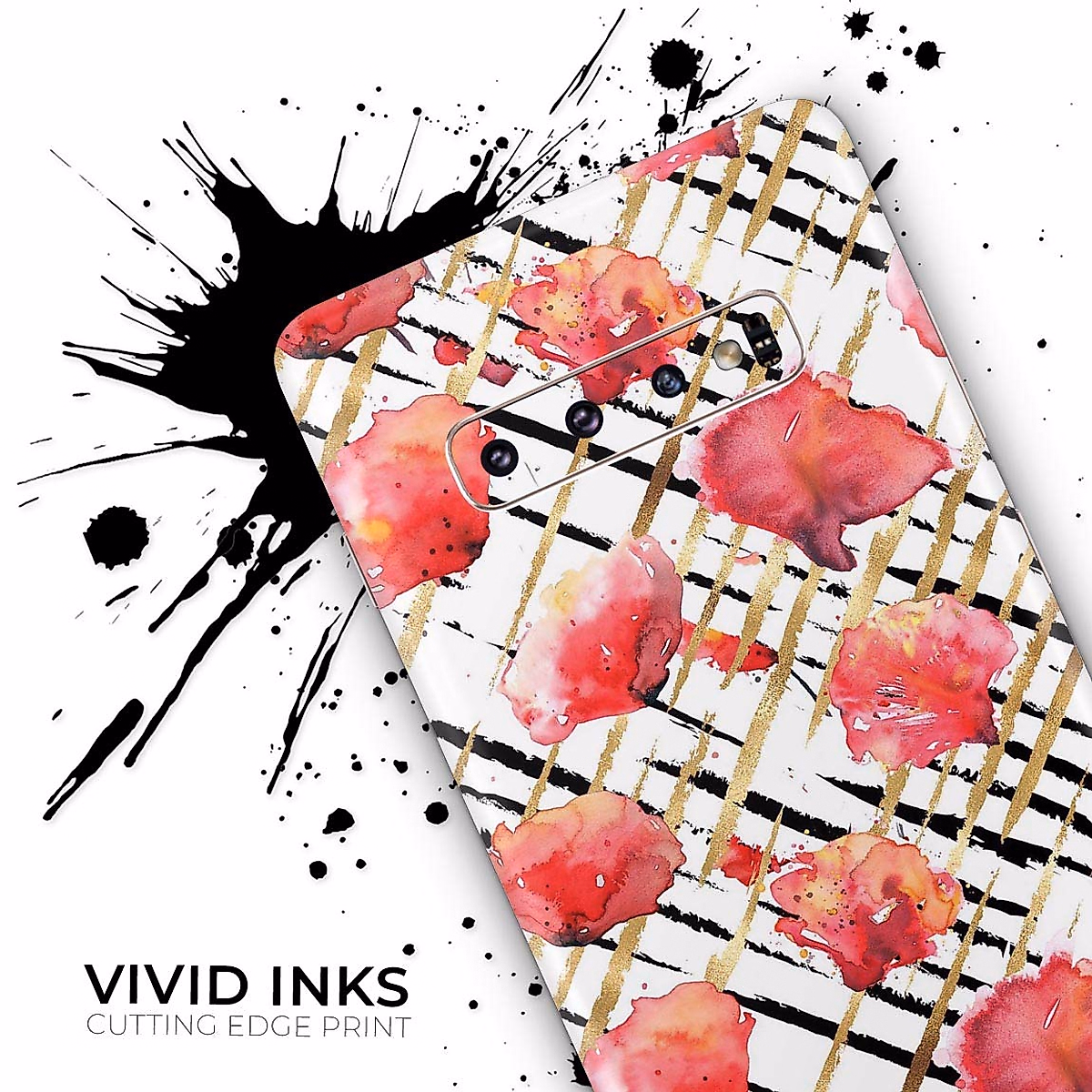 DesignSkinz Karamfila Watercolo Poppies V25 Protective Vinyl Decal Wrap Skin Cover Compatible with The Samsung Galaxy S20 (Screen Trim & Back Glass Skin)