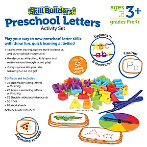 Learning Resources Skill Builders! Preschool Letters - 91 Pieces, Ages 3+ Toddler Learning Activities, Preschool Learning Materials, Homeschool Preschool Supplies, Alphabet Learning for Preschool