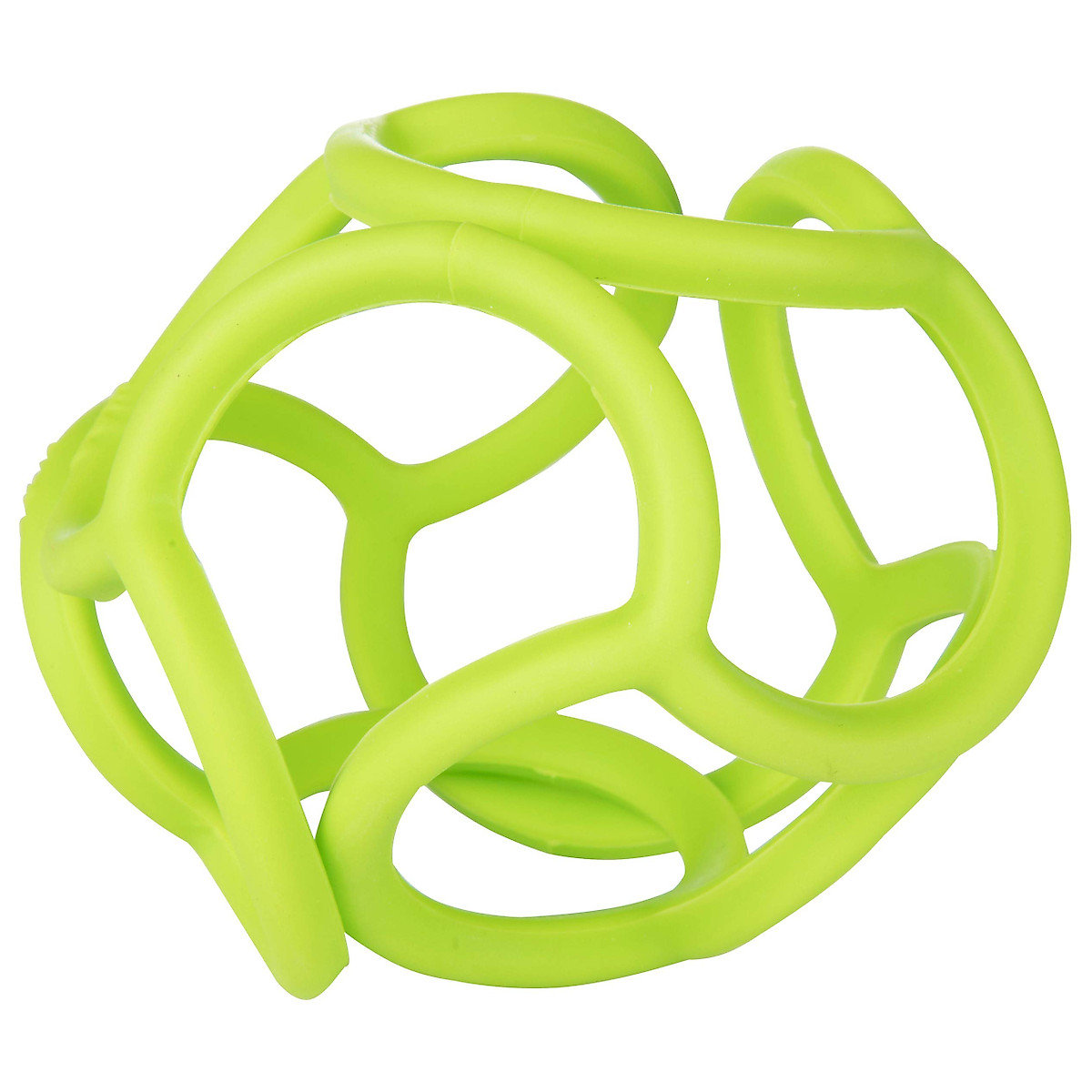 Ogobolli Teething Ring Tactile Sensory Ball Toy for Babies & Kids, 3-Pack - Green, Red, Blue - Stretchy, Soft Non-Toxic Silicone - Ages 3 Months and up